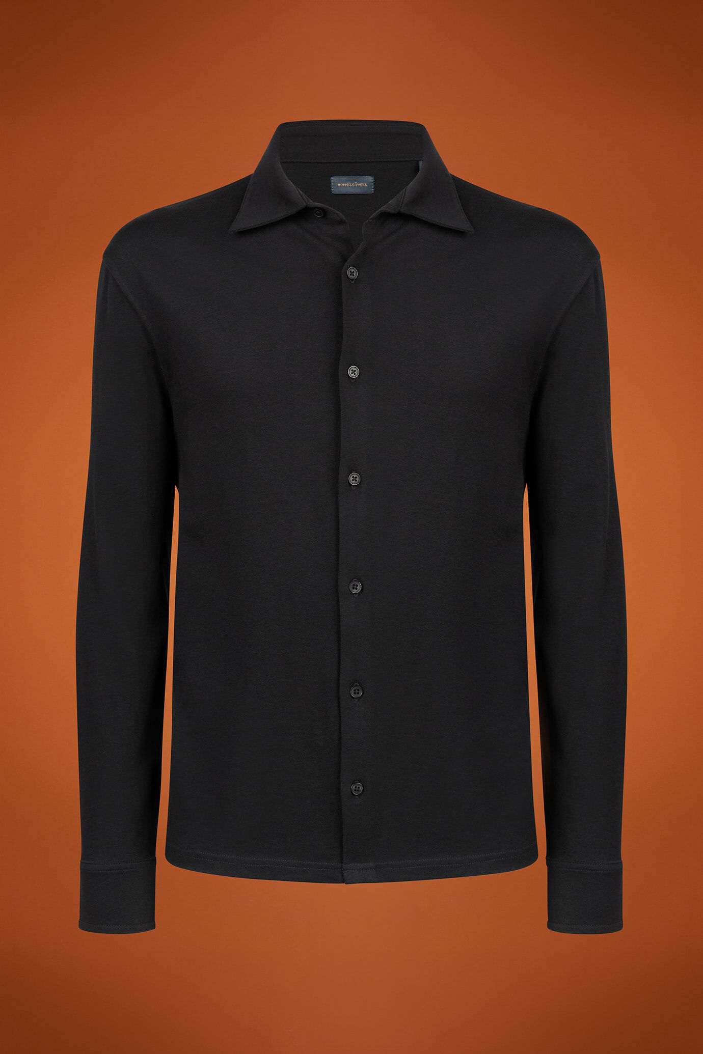 Polo camicia uomo manica lunga con collo classico 100% cotone regular ...