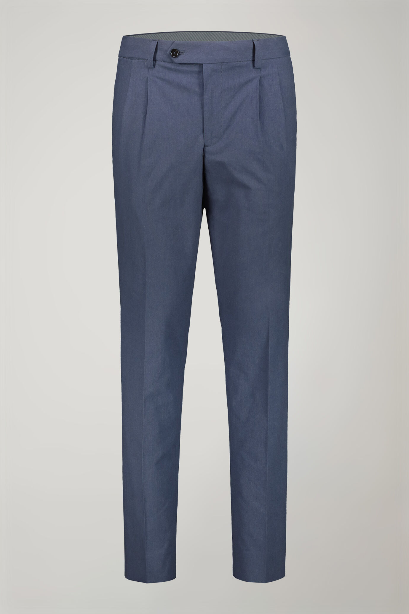Men’s classic trousers with double pleats in flamed effect fabric ...