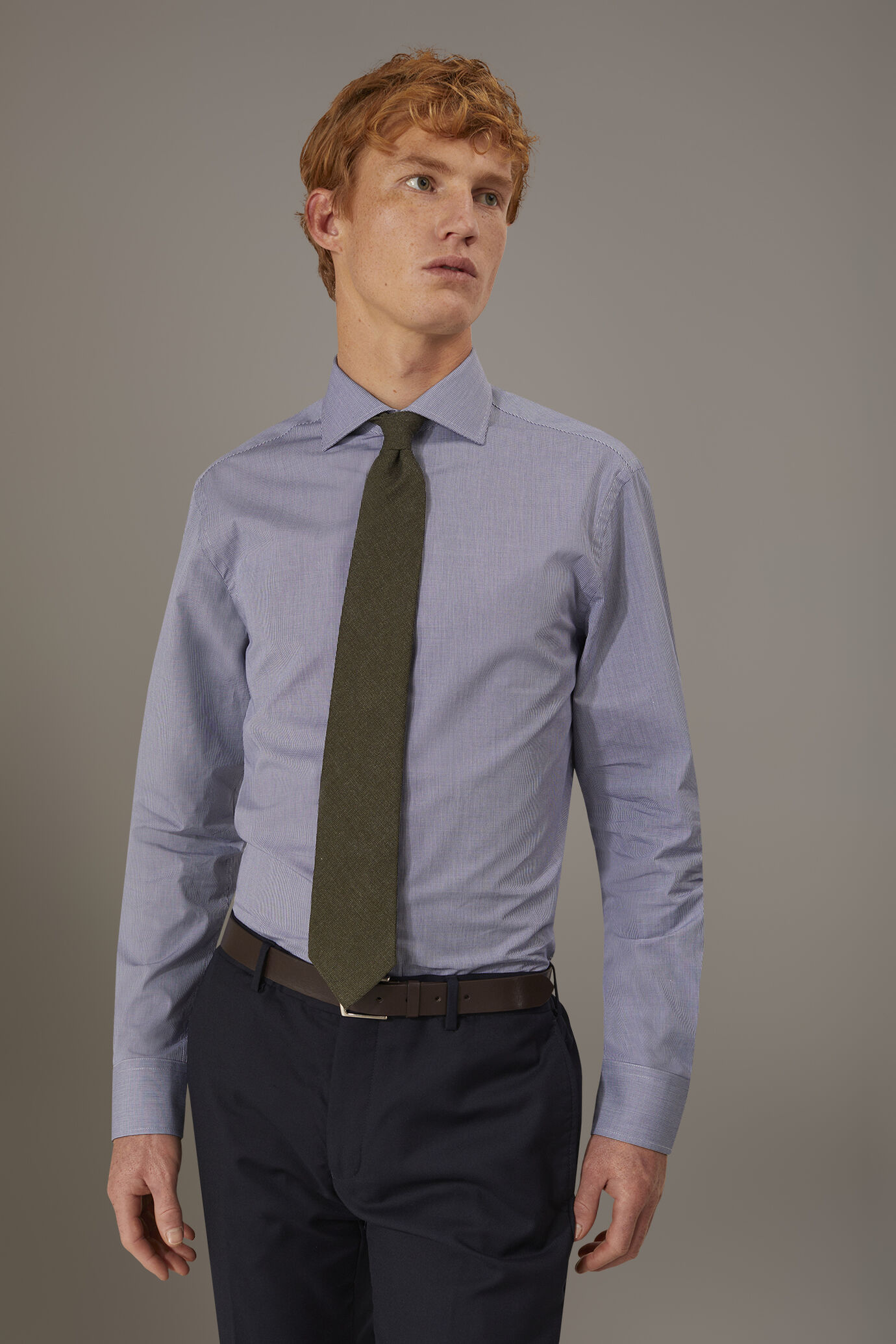 Camicia classica collo francese classic fit tessuto vichy ...