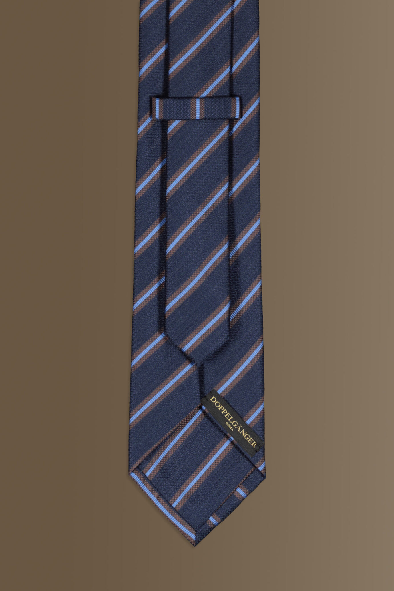 Cravatta uomo blu fantasia regimental in misto bamboo | Doppelganger ...
