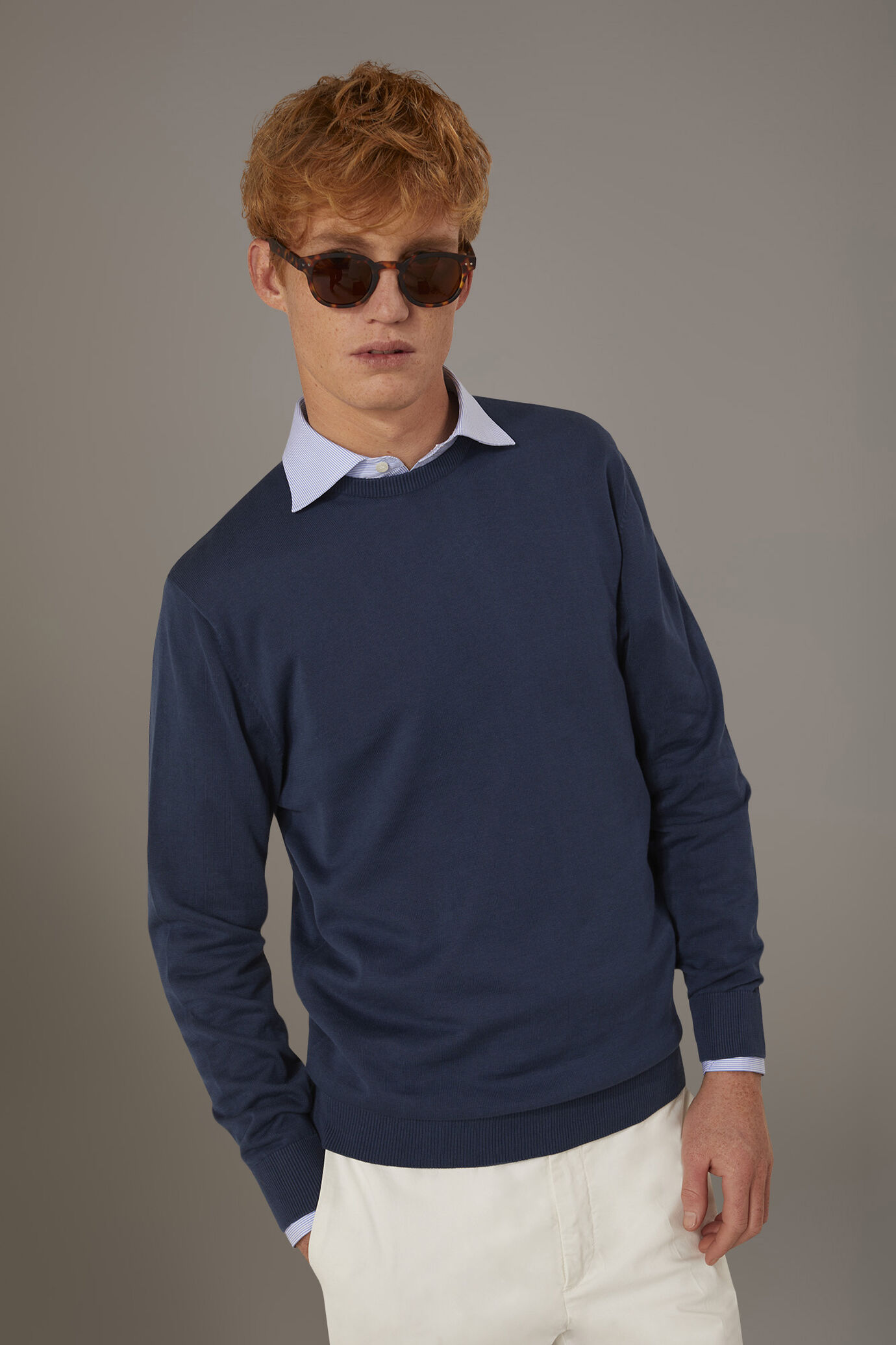 Round neck sweater 100% cotton | Doppelganger | Sweaters Men’s Online
