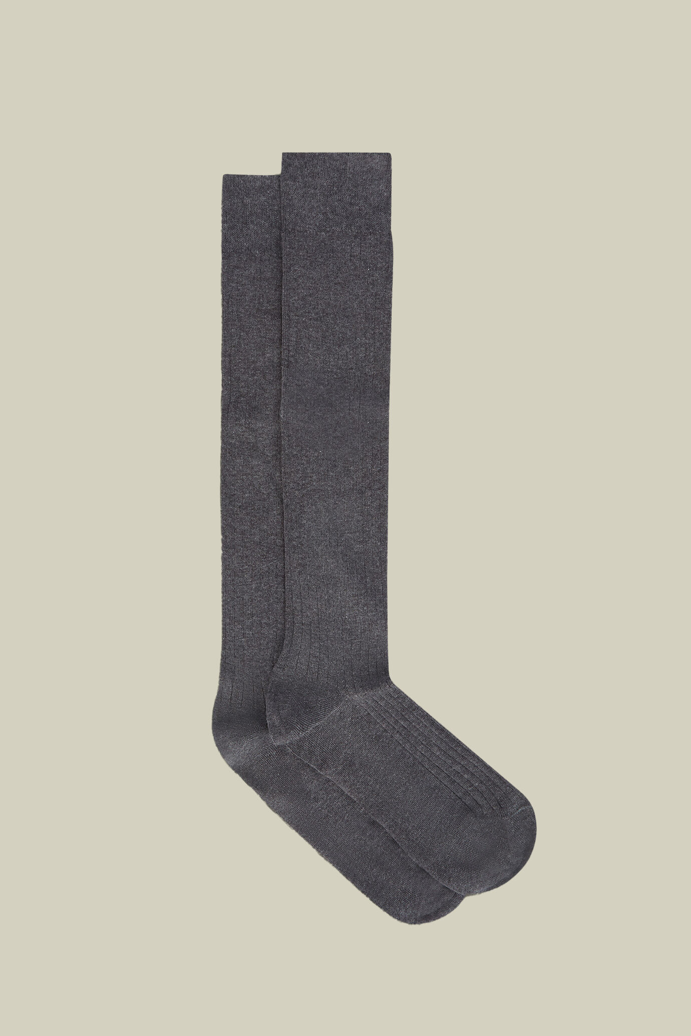 Men's long socks in a plain ribbed knit, made in Italy | Doppelganger ...