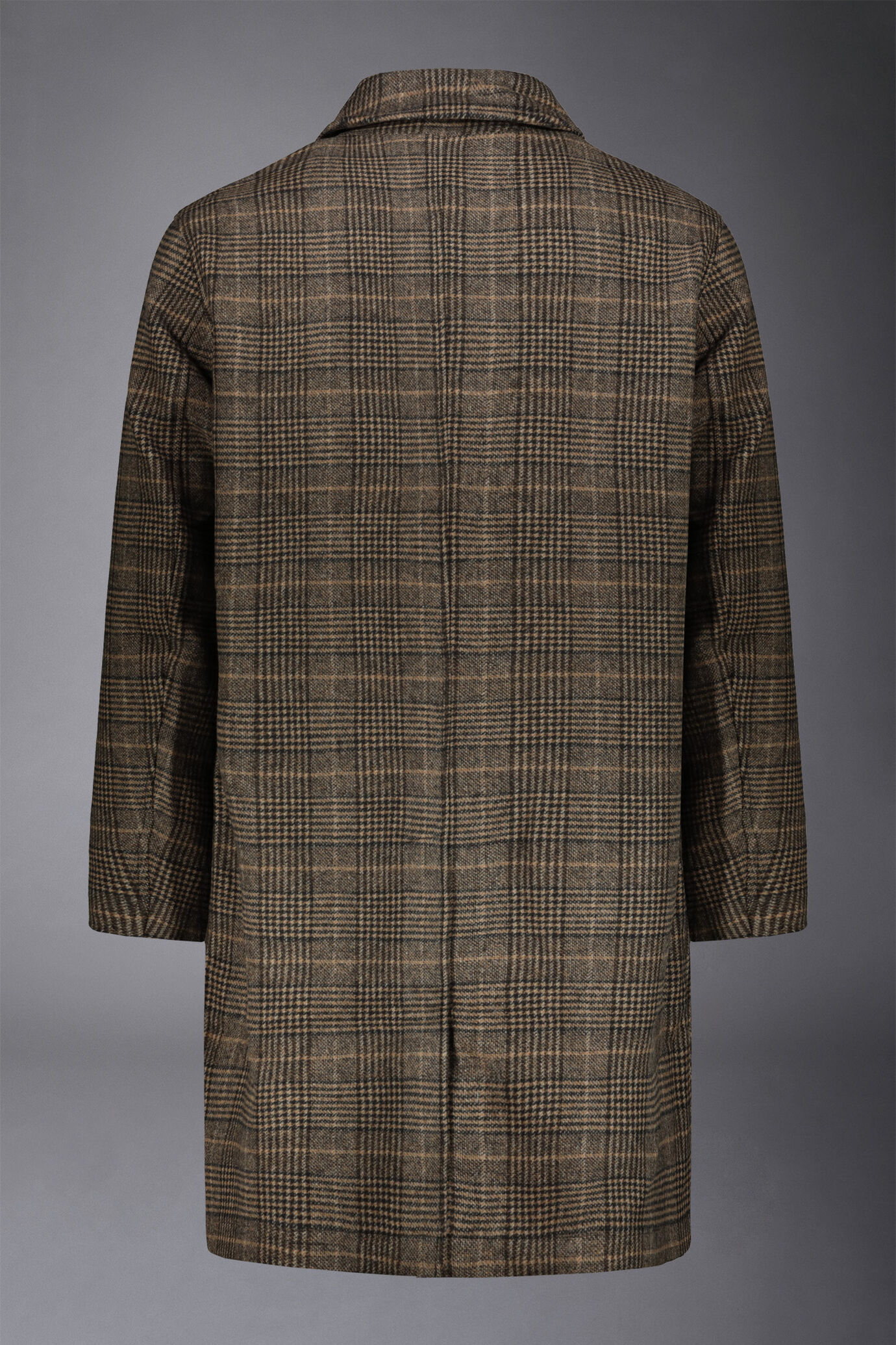 Men's wool-blend single-breasted checked loden coat | Doppelganger ...