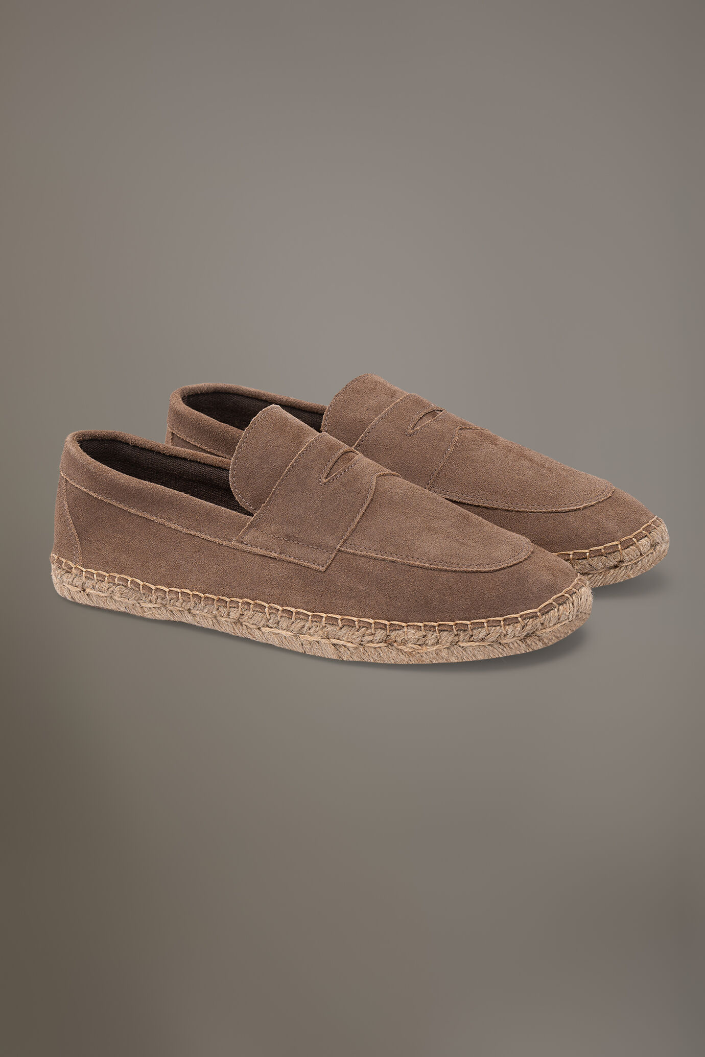 Suede espadrillas shoes 100% leather with rubber and cord sole ...