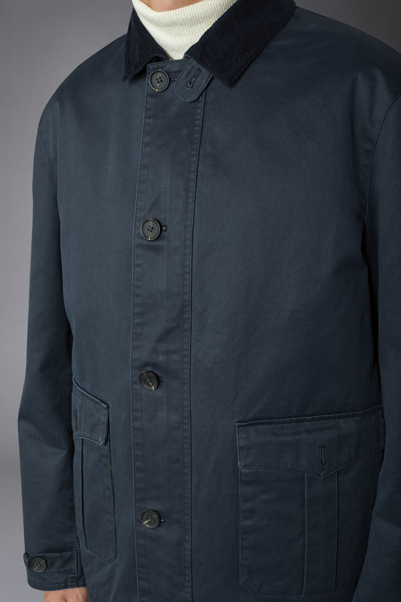 Men's waxed cotton touch jacket medium length | Doppelganger ...