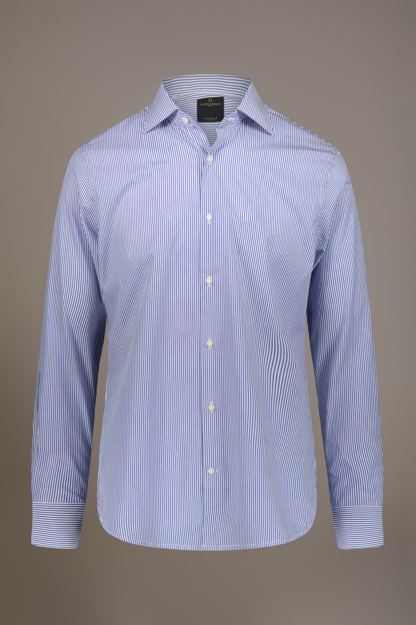 Camicia classica collo francese classic fit tessuto tinto filo rigato ...