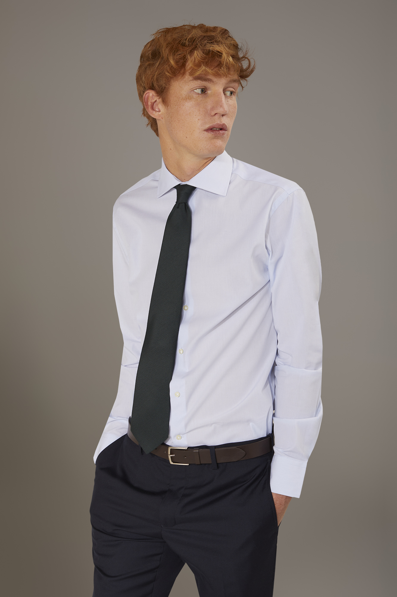 Classic shirt french collar classic fit fil a fil | Doppelganger | Men ...