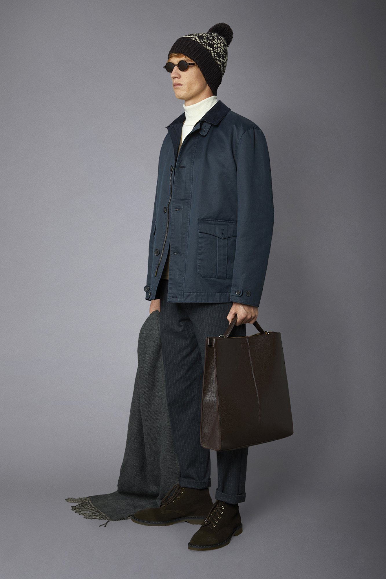 Men's waxed cotton touch jacket medium length | Doppelganger ...