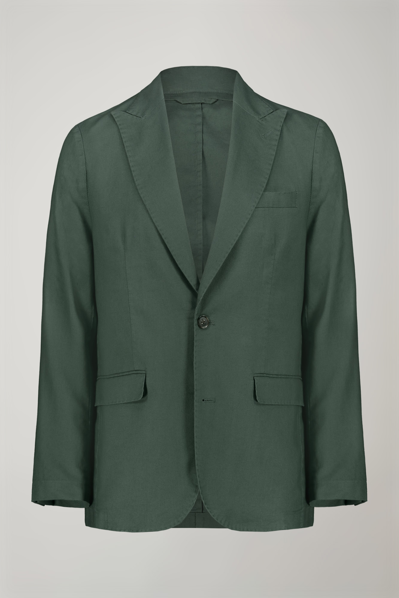 Giacca uomo tessuto lino e cotone sfoderata monopetto con rever a ...