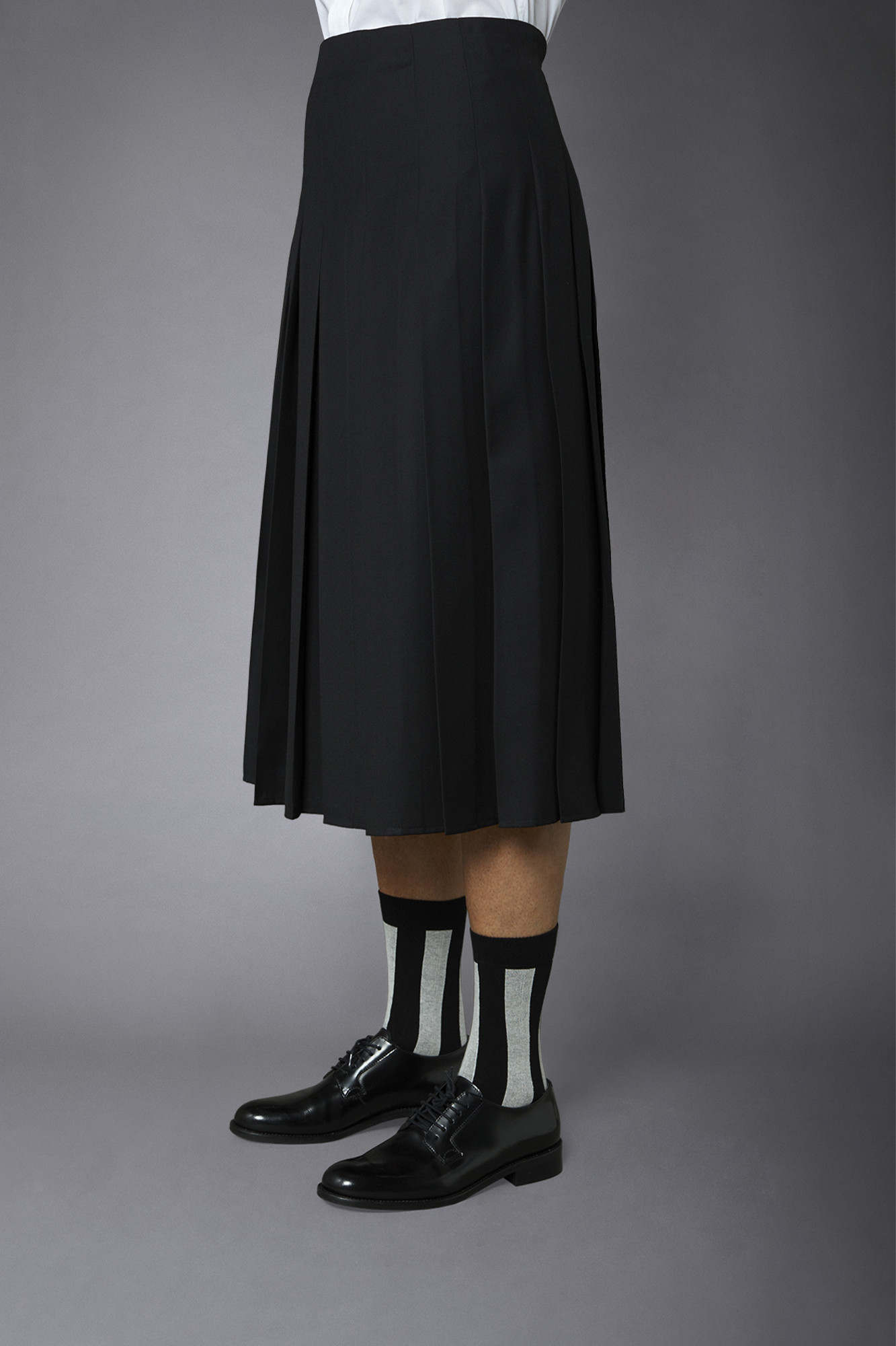 Women's plain pleated longuette skirt | Doppelganger | Men's Skirts