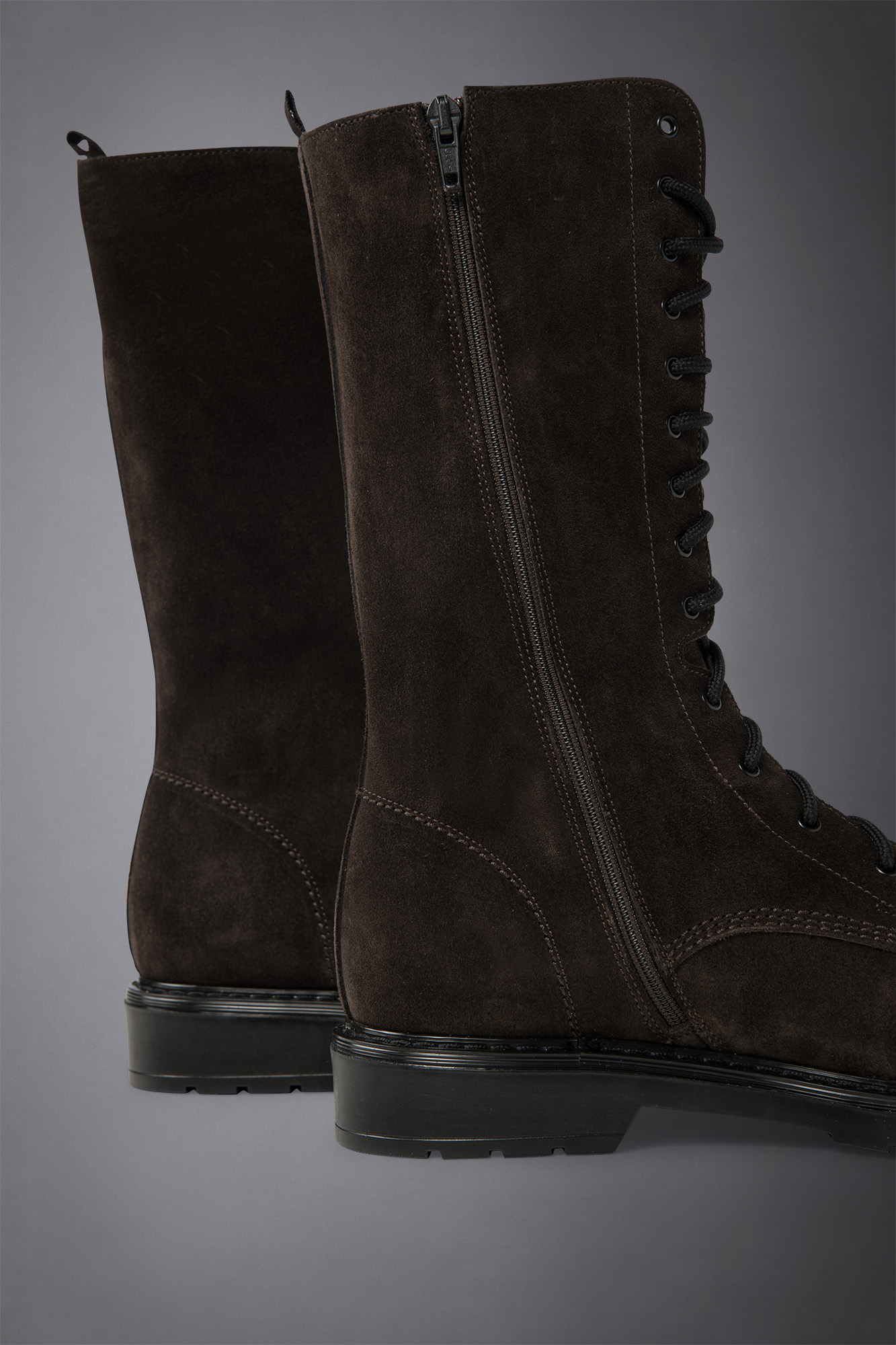 Women's amphibious boot 100% suede leather with rubber sole ...