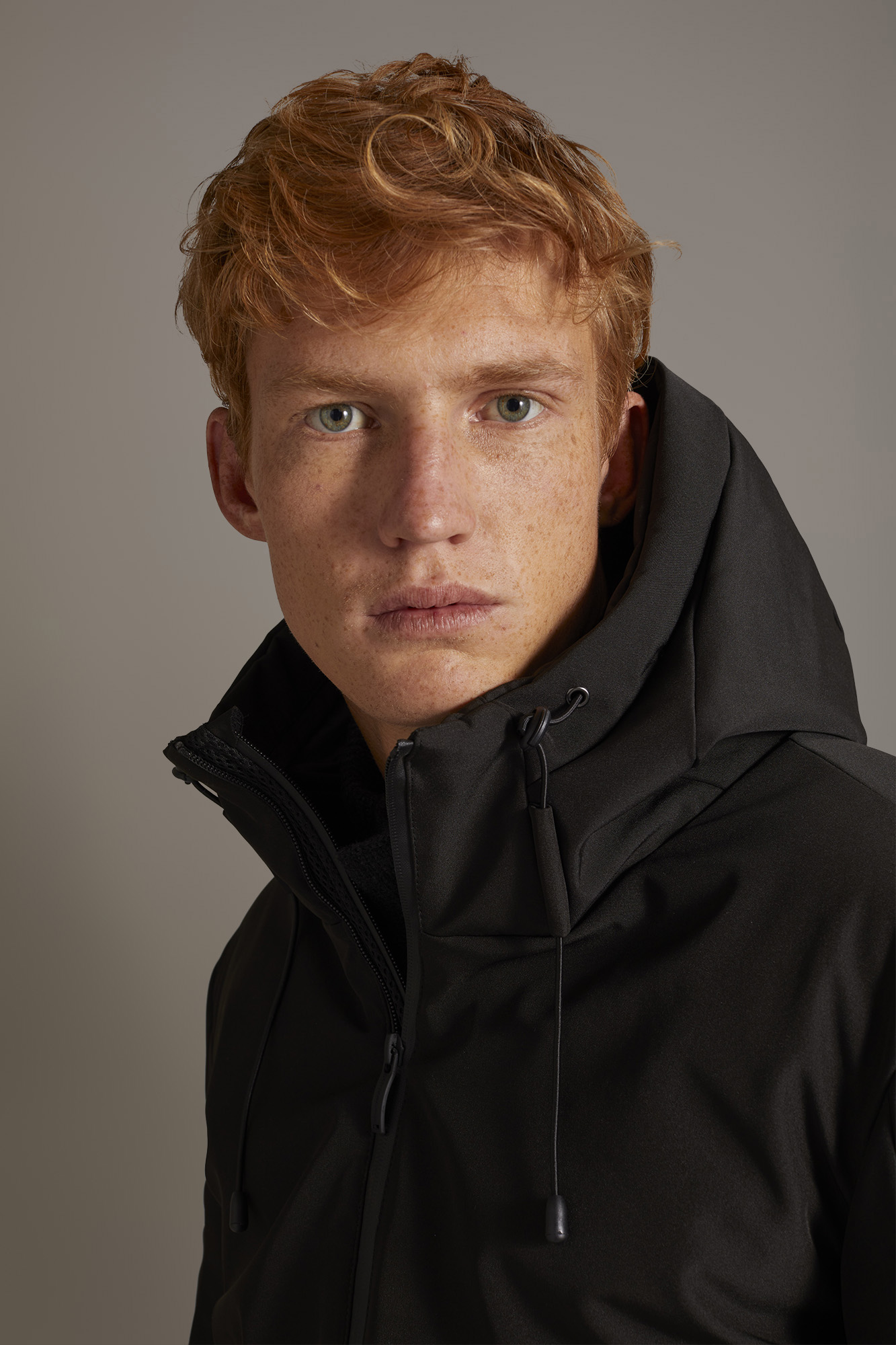 Tech jacket with hood poly tech stretch | Doppelganger | Men's Outerwear