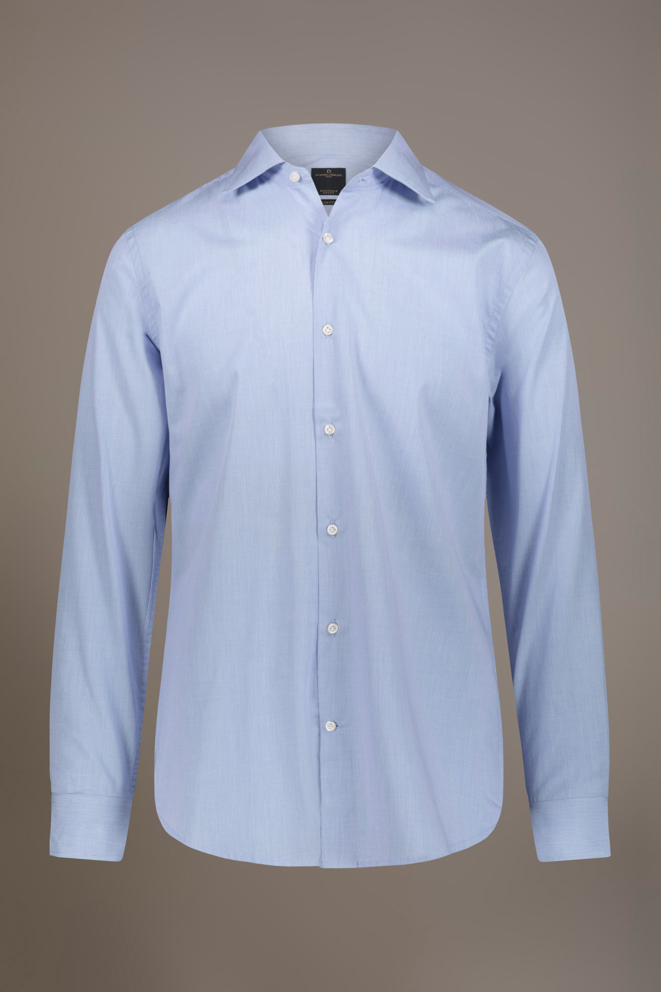 Classic shirt with french collar slim fit microcheck | Doppelganger ...