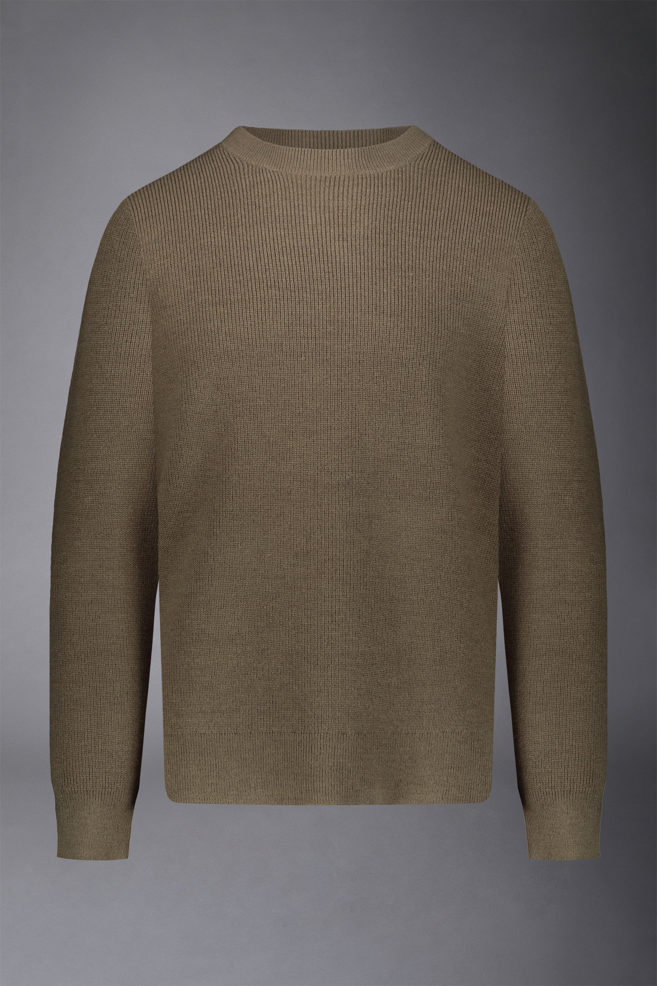 Men's roundneck sweater with English rib knitting regular fit ...