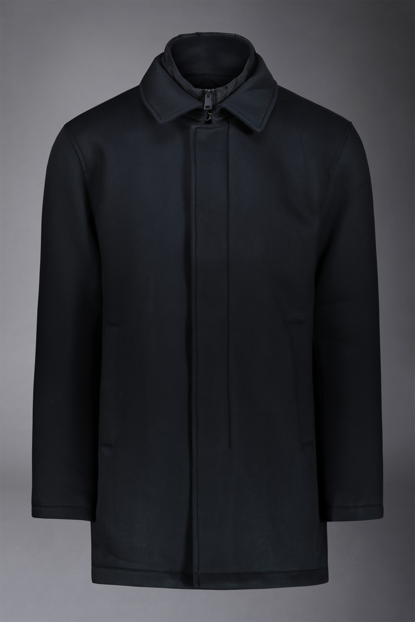 Mens twill construction padded coat with detachable bib | Doppelganger ...