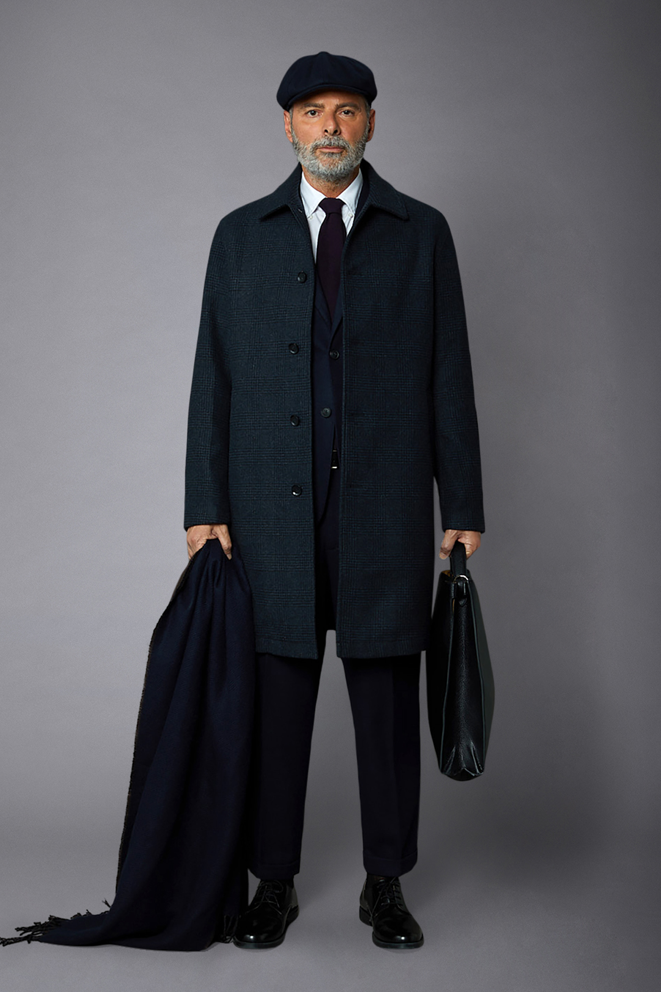 Men's wool-blend single-breasted checked loden coat | Doppelganger ...