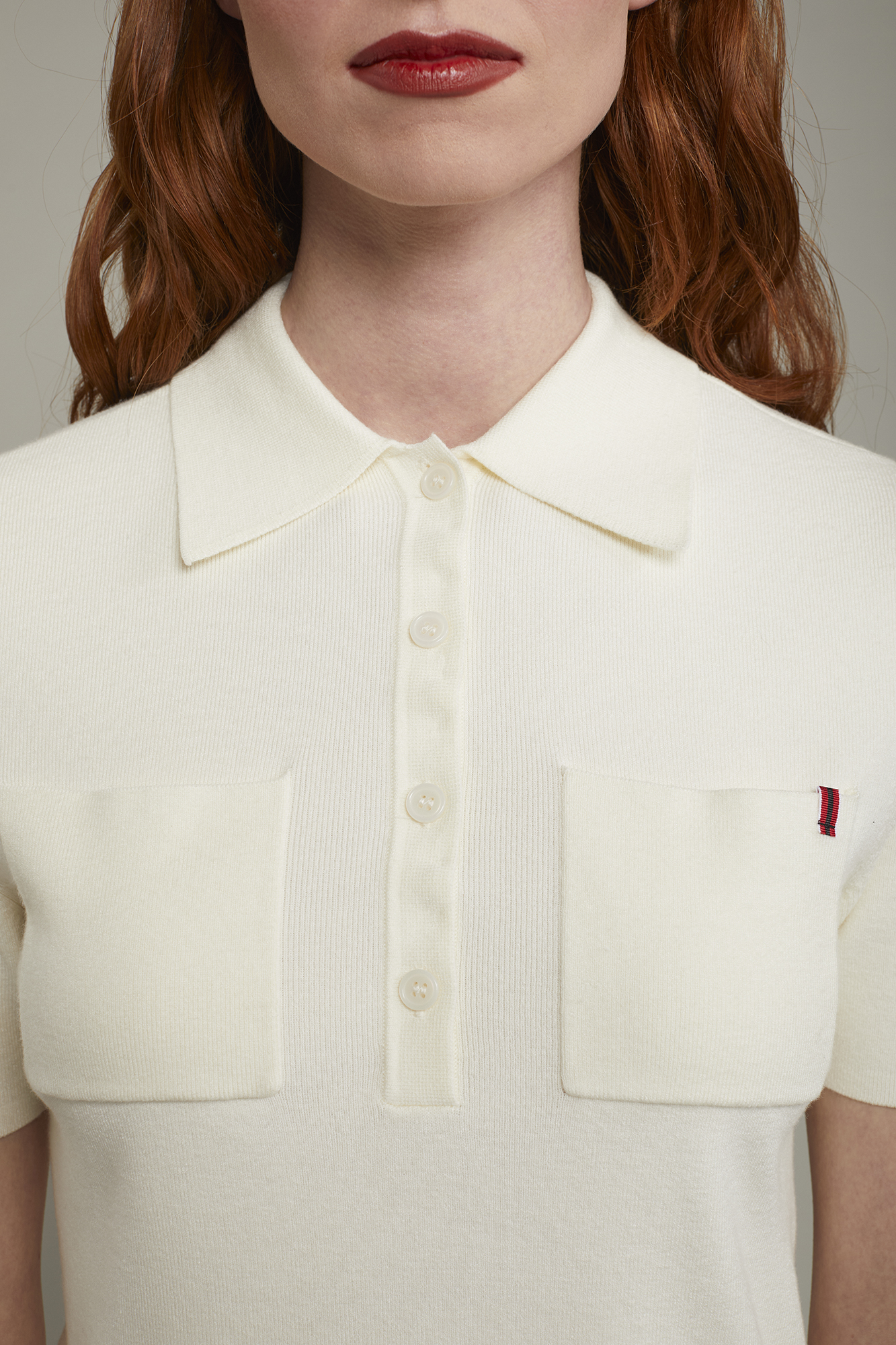 Polo donna in maglia con manica corta tinta unita | Doppelganger ...