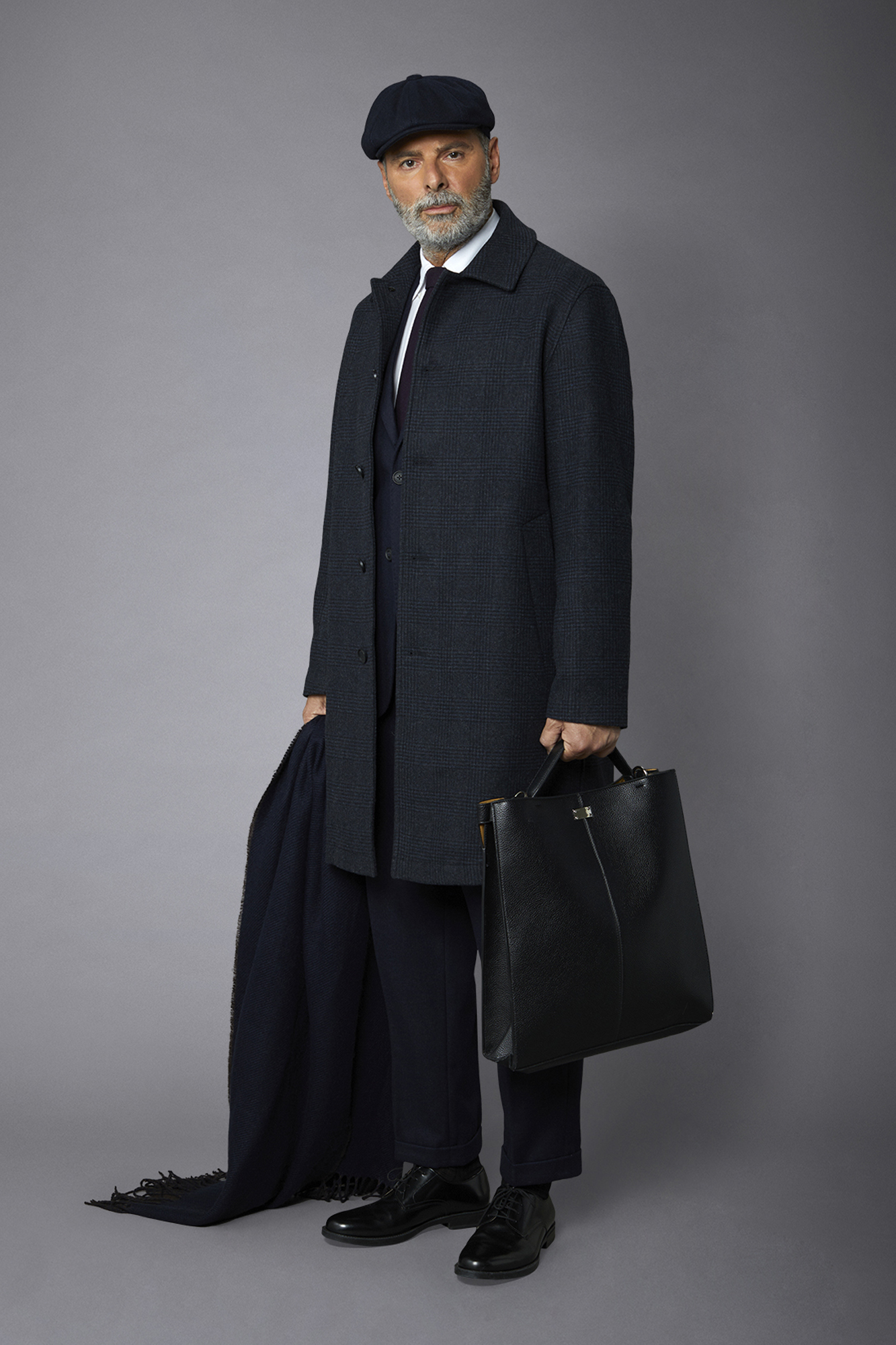 Men's wool-blend single-breasted checked loden coat | Doppelganger ...