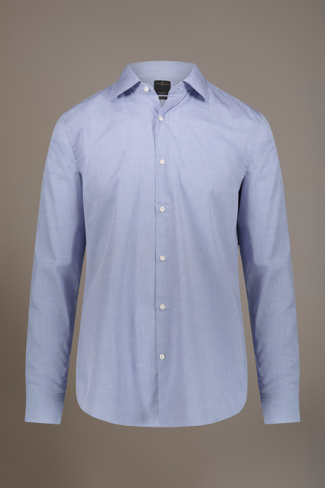 Camicia classica collo francese slim fit tessuto vichy | Doppelganger ...
