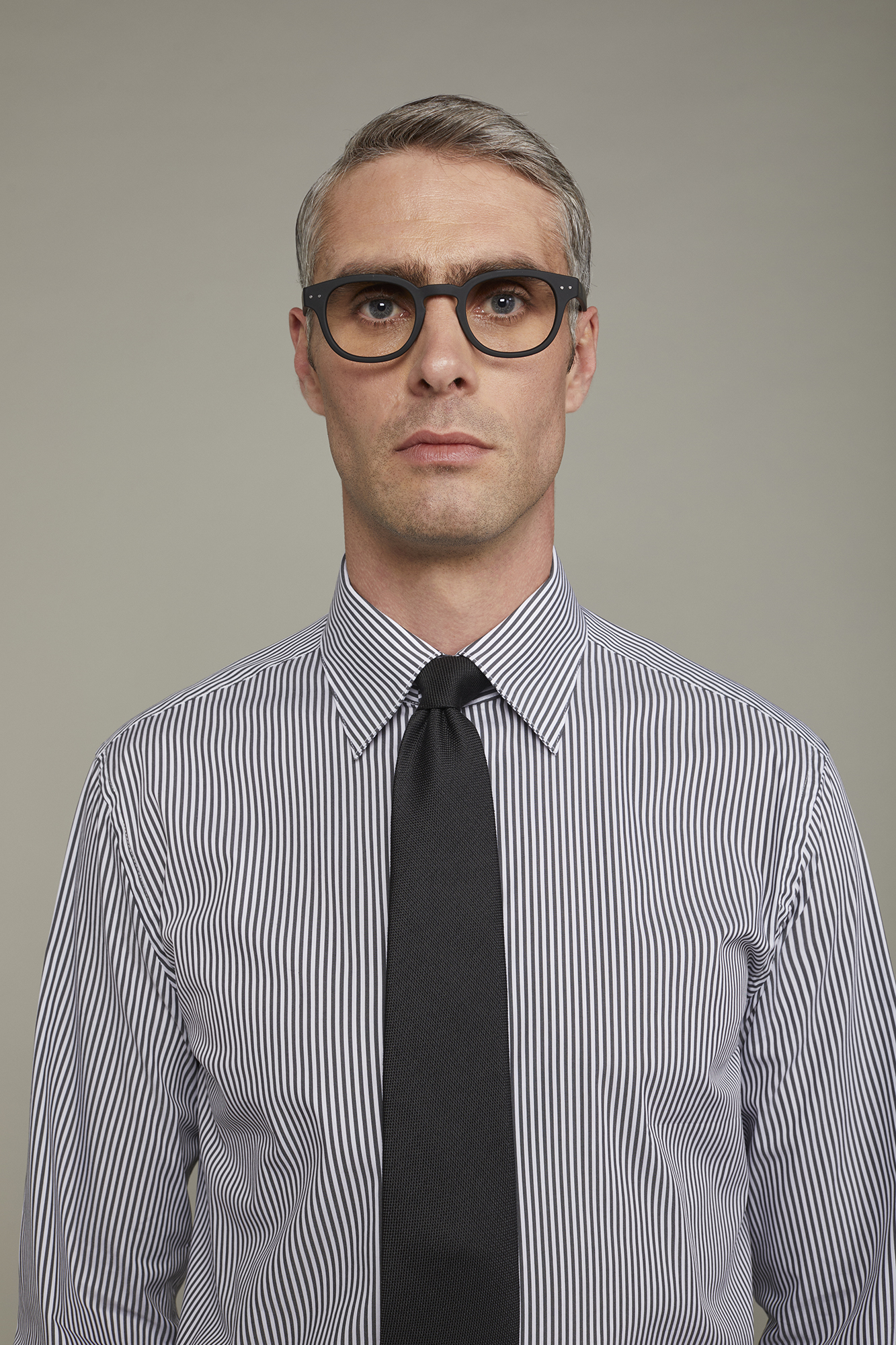 Men's techn shirt classic collar nylon fabric printed stripes regular ...