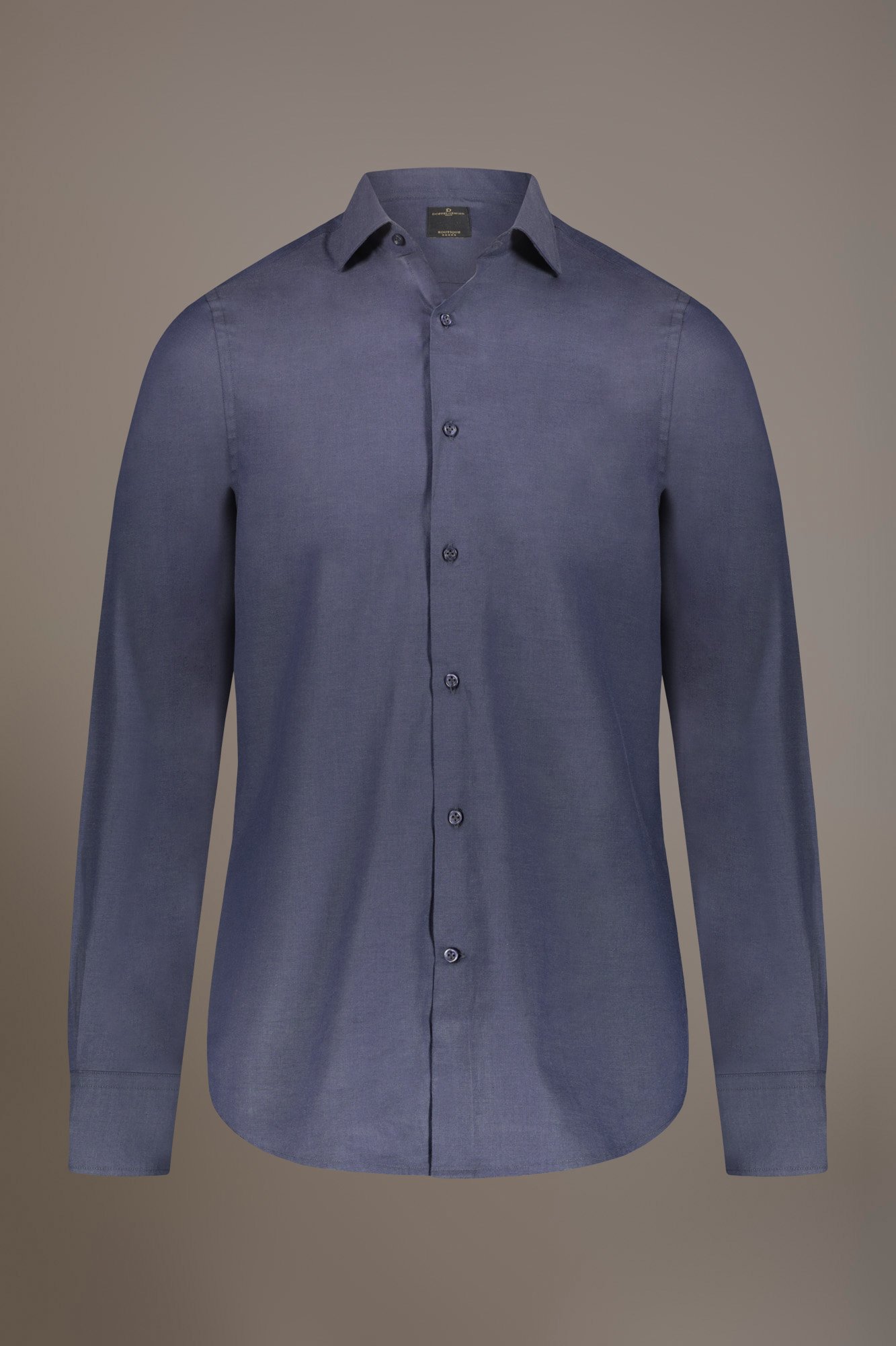 Camicia classica collo francese classic fit tessuto tinto filo oxford ...