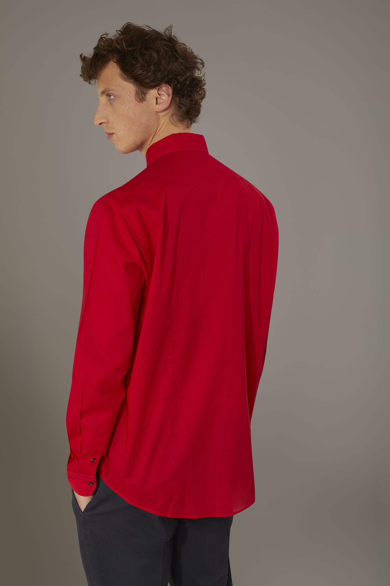 Camicia casual collo francese comfort fit in mussola di cotone ...