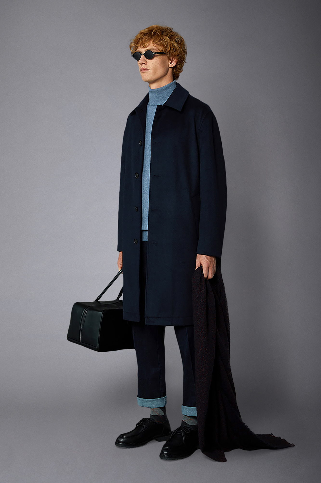 Men's single-breasted wool blend coat | Doppelganger | Men's Coats