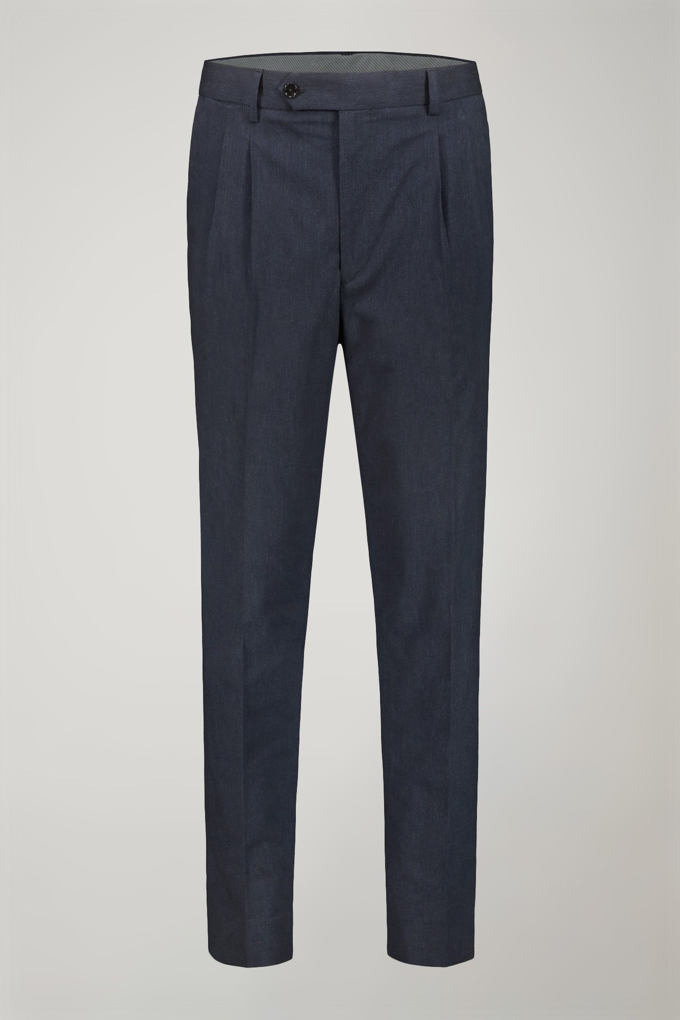 Pantalone classico uomo con doppia pince tessuto con effetto fiammato ...