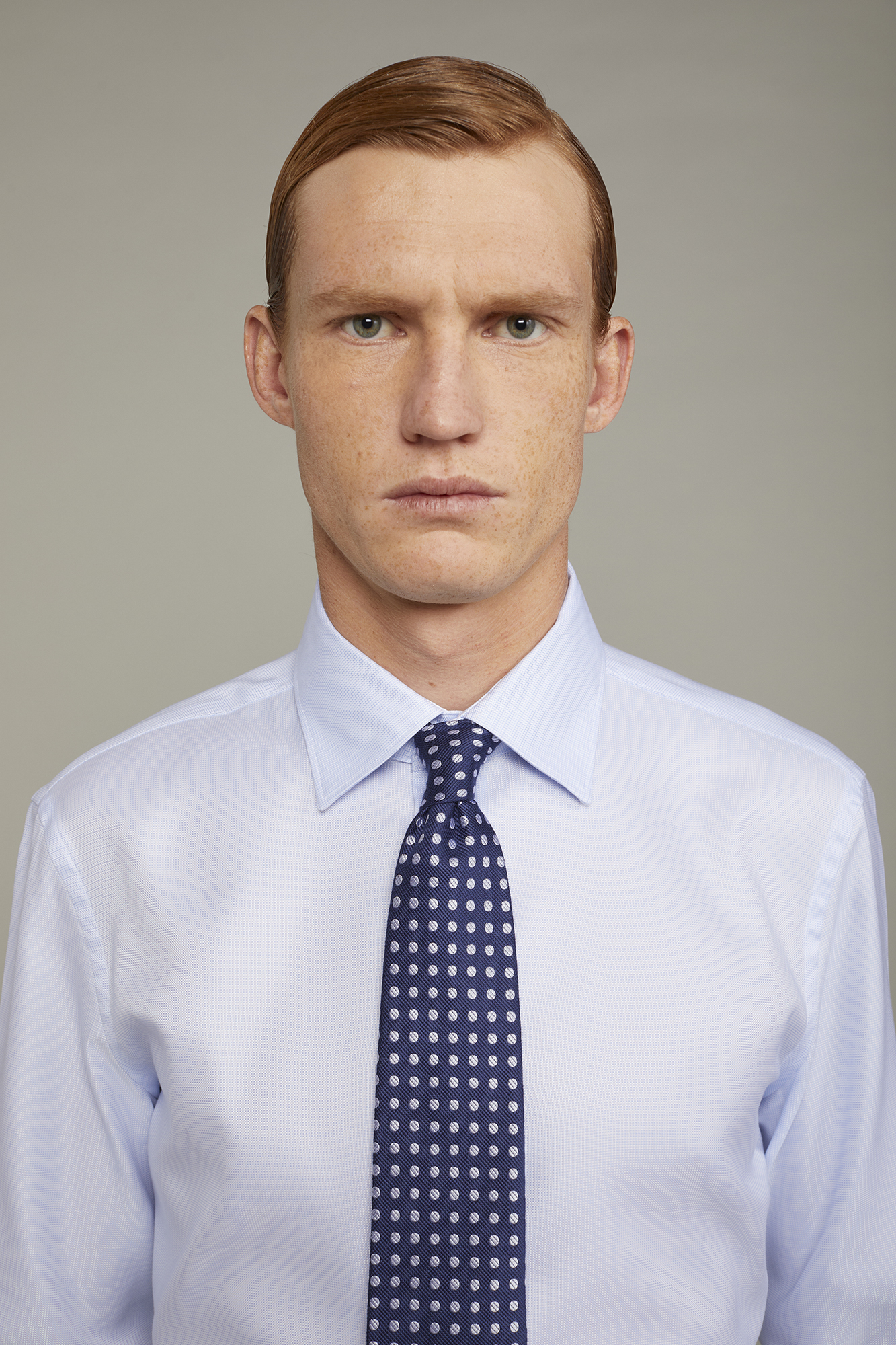 Chemise homme à col classique en tissu armuré 100 % coton uni coupe ...